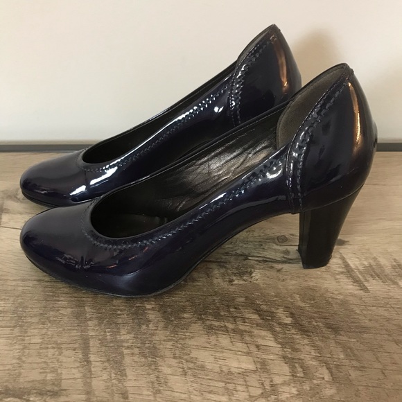 Agl | Shoes | Agl Dark Purple Patent Leather Pumps Heels Shoes | Poshmark